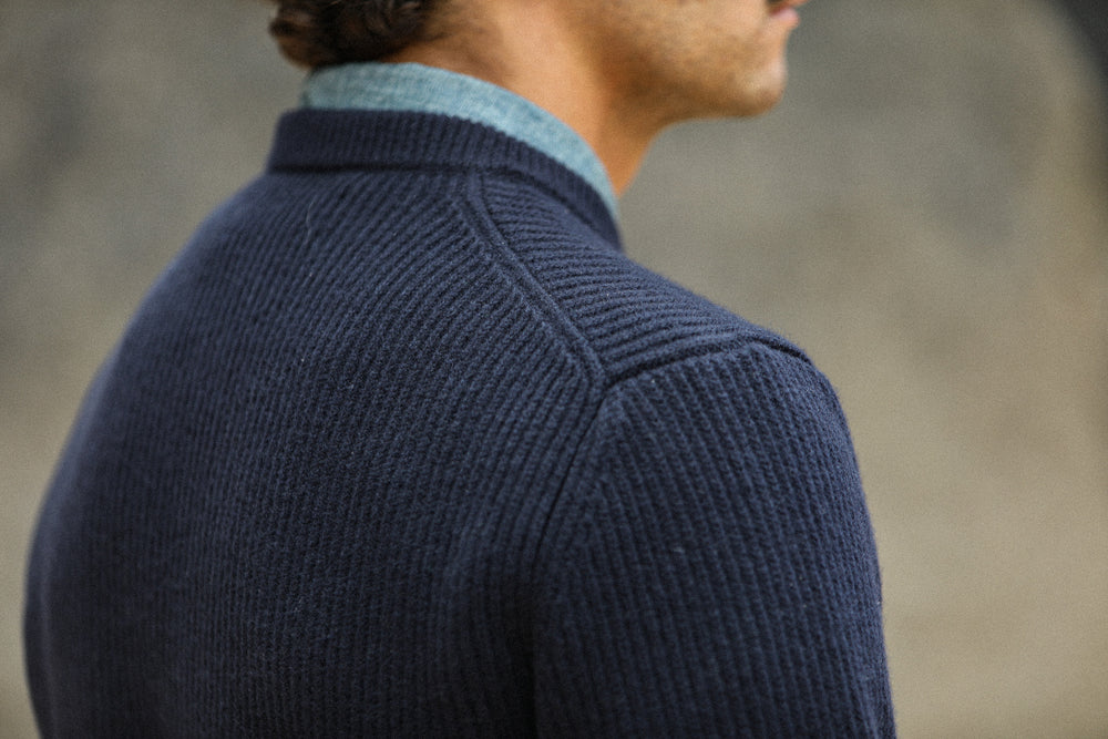 Restock - Pull Militaire Lambswool Navy – Drapeau Noir