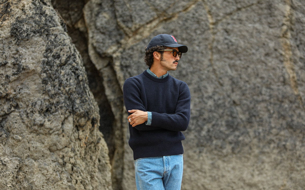 Restock - Pull Militaire Lambswool Navy – Drapeau Noir